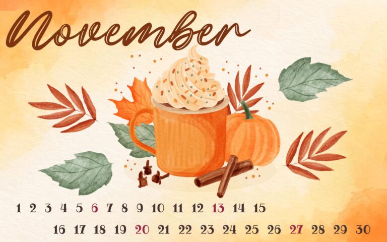 Free November Food Calendar – MasterBundles