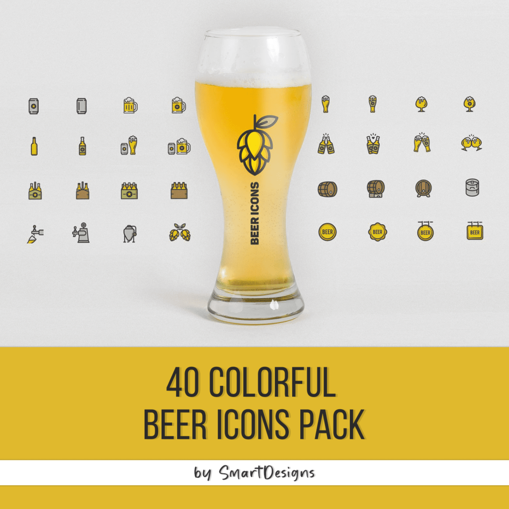 40 Colorful Beer Icons Pack – MasterBundles