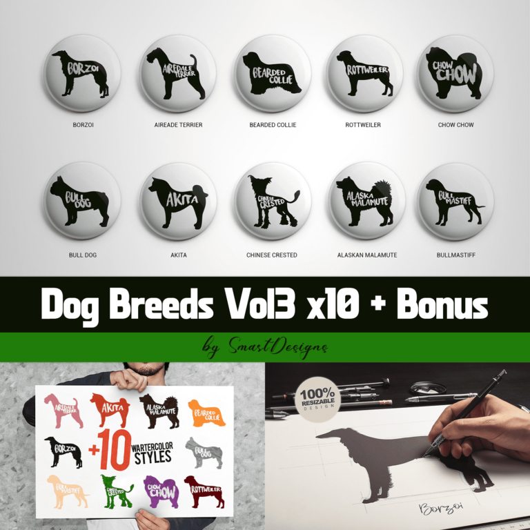 10 Dog Breeds Logos Vol.3 – MasterBundles