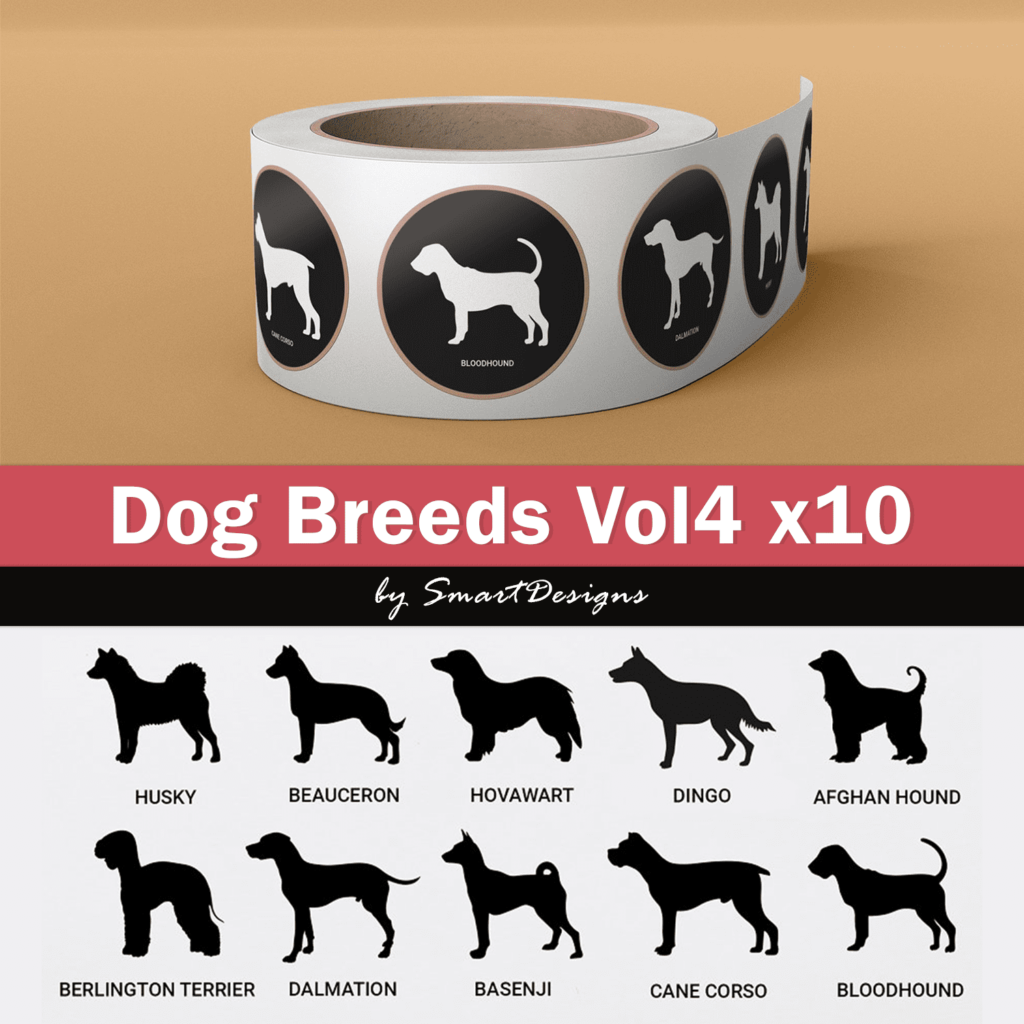10 Dog Breeds Logos Vol.4 – MasterBundles