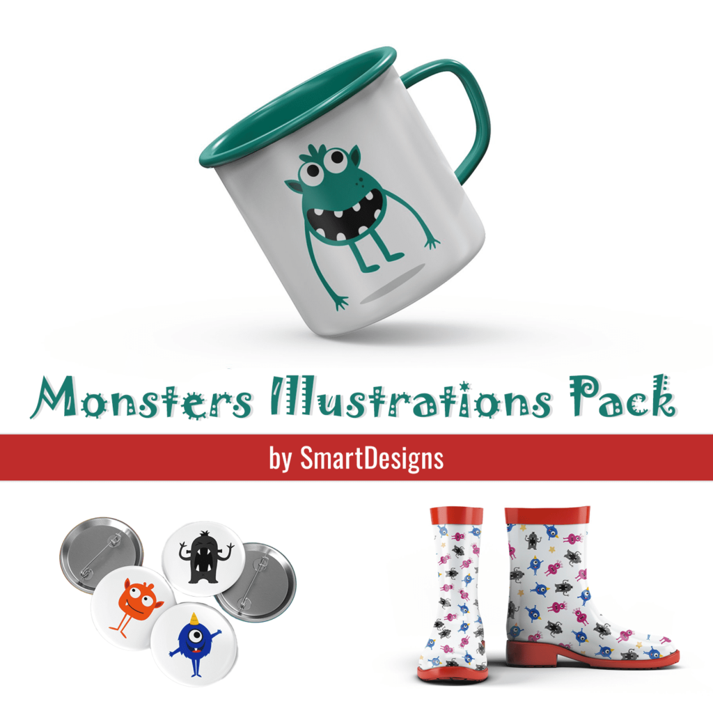 Monsters Illustrations Pack – MasterBundles