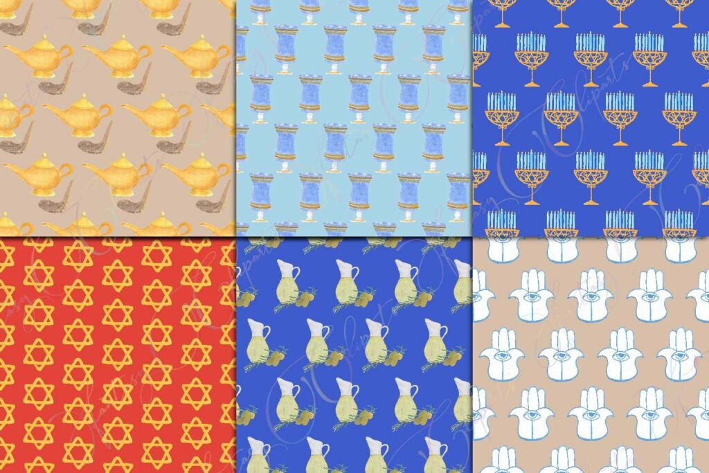 Watercolor Hanukkah Digital Paper – MasterBundles