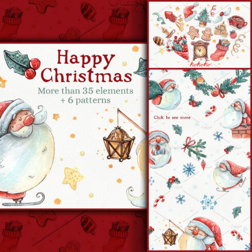 Happy Christmas Set +6 Patterns – MasterBundles