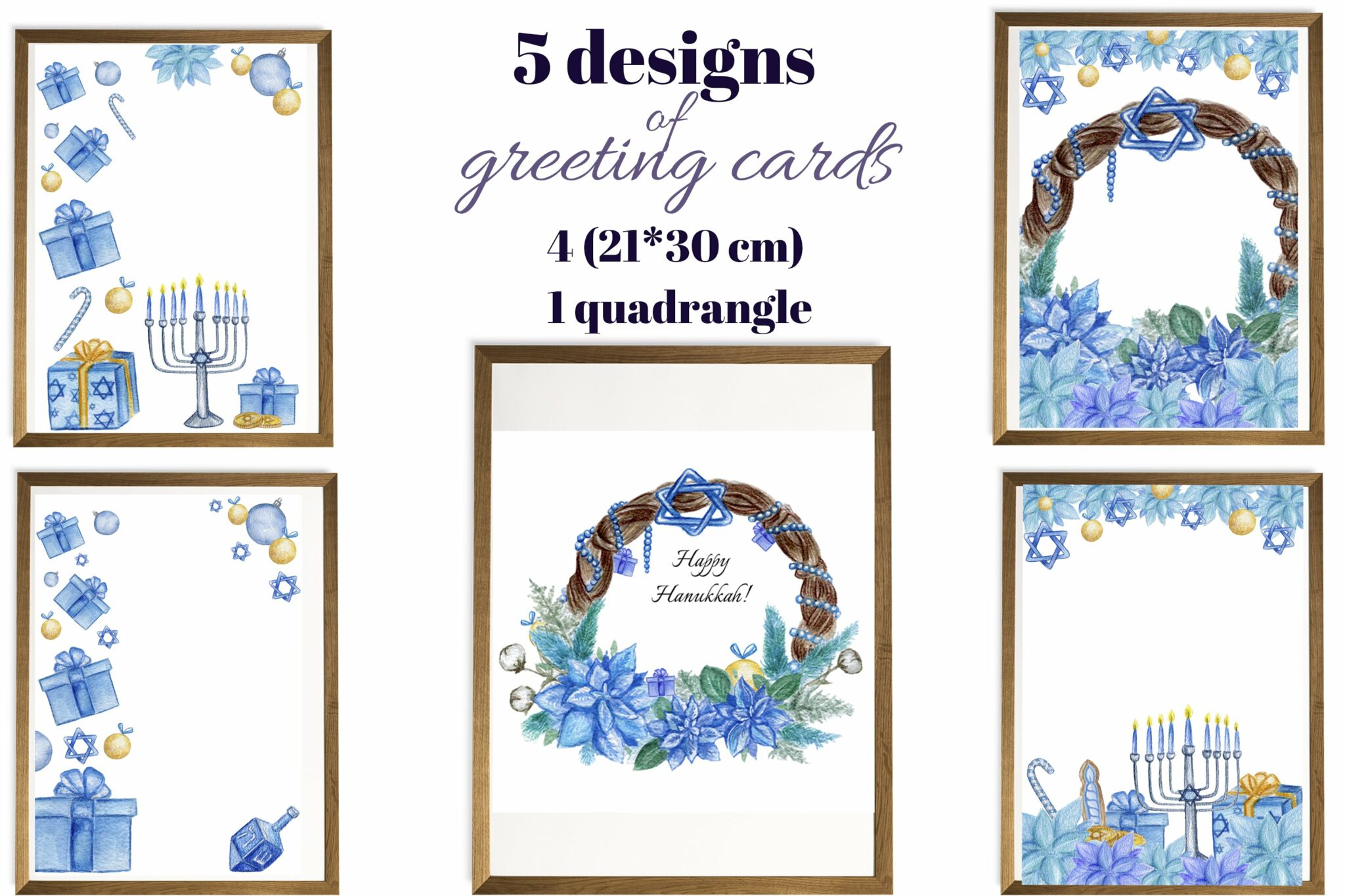Hanukkah Watercolor Clipart Traditional Jewish Holiday Set – MasterBundles