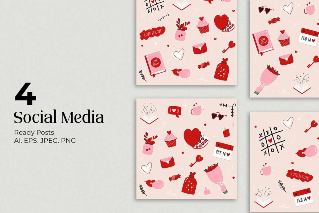 Hand Drawn Valentines Bundle | Master Bundles