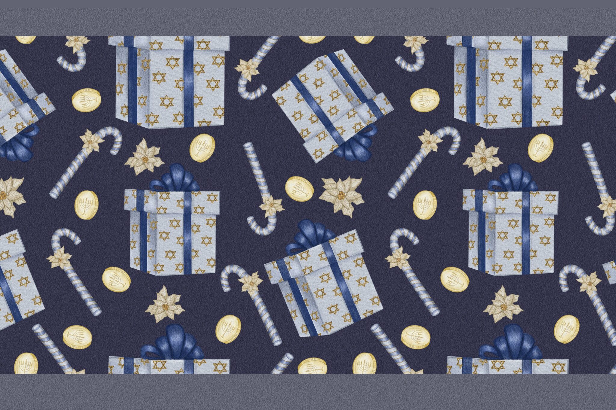 Hanukkah Trendy Seamless Pattern & Digital Paper – MasterBundles