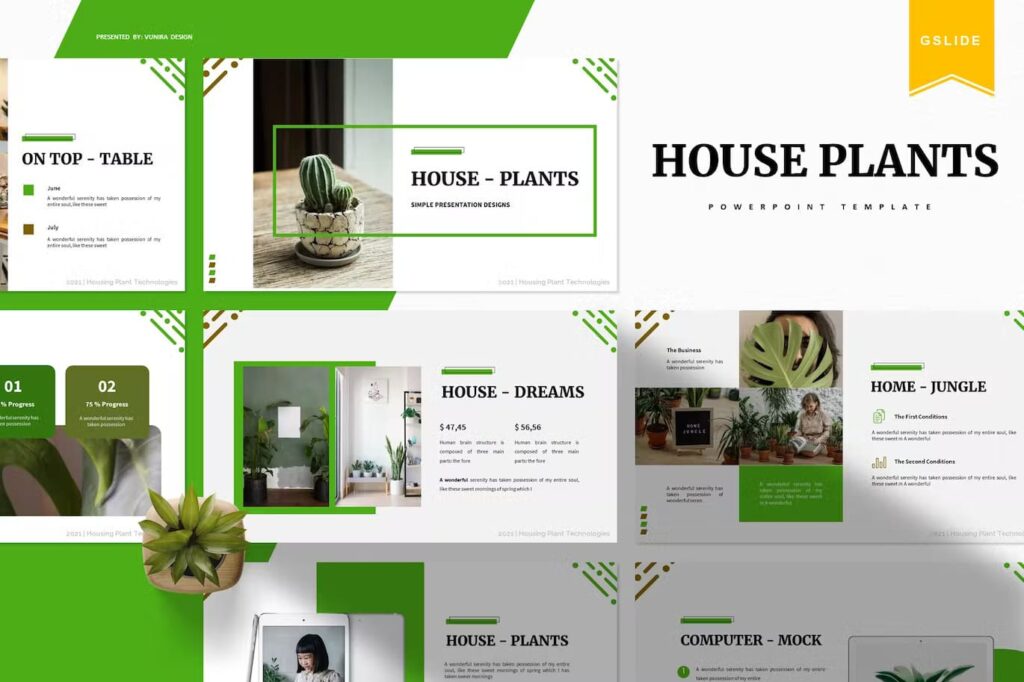 House Plants Google Slides Template – MasterBundles