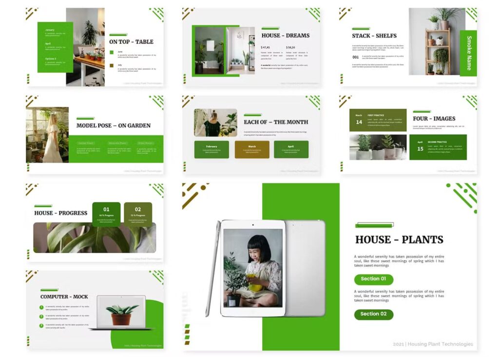 House Plants PowerPoint Template – MasterBundles