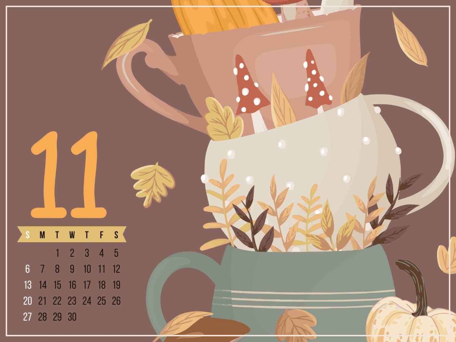 Free Lovely November Calendar – MasterBundles