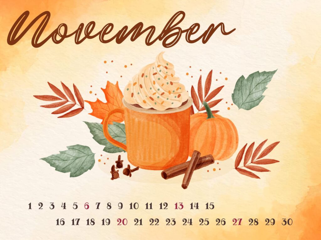 Free November Food Calendar – MasterBundles