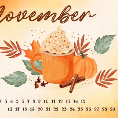 Free November Food Calendar | Master Bundles