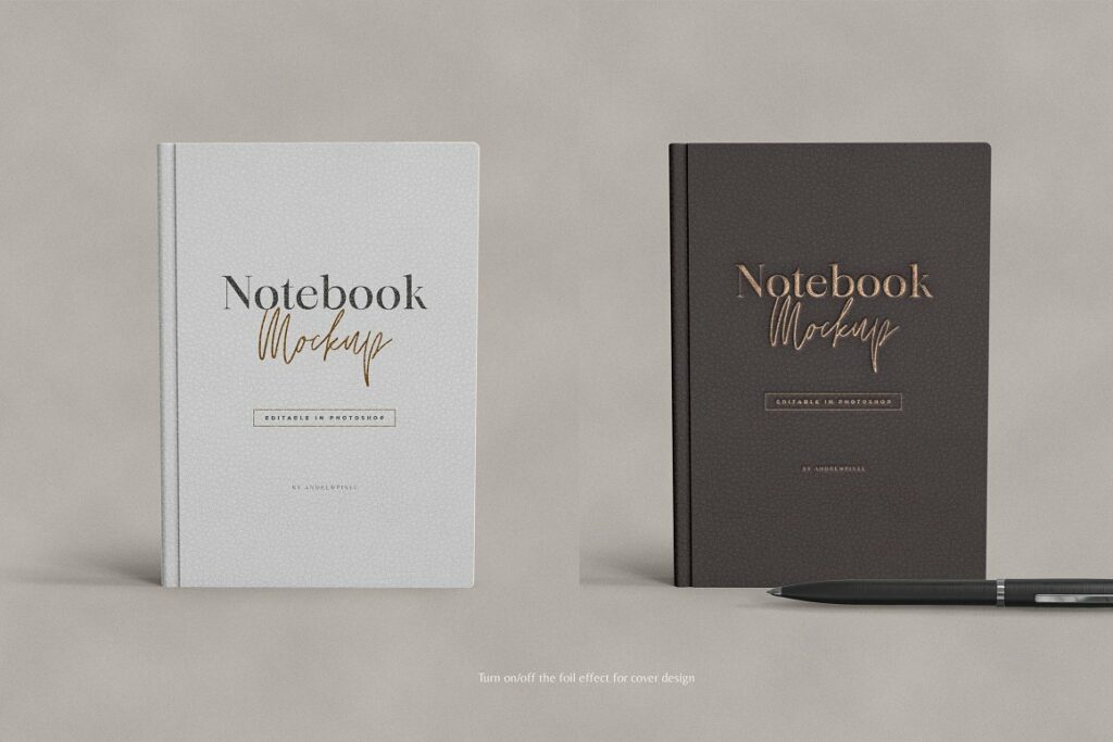 Minimal Notebook Mockups – MasterBundles