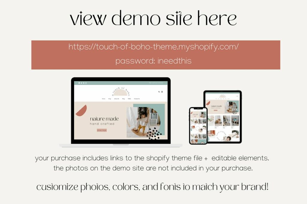 Easy Shopify Theme | Touch Of Boho – MasterBundles