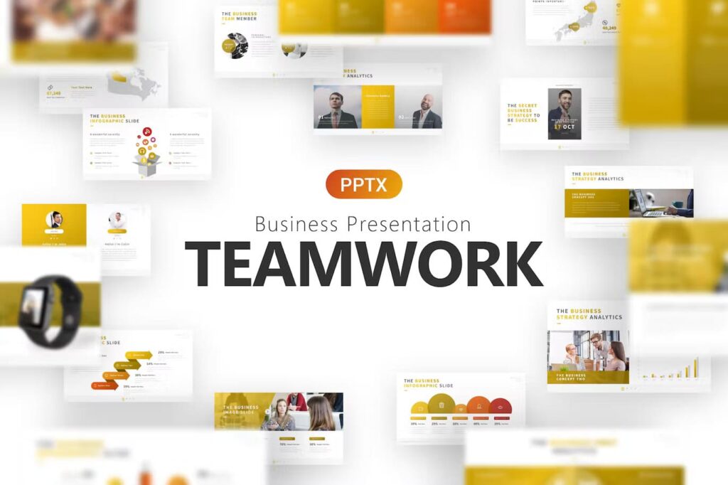 Teamwork Business Presentation Template – MasterBundles