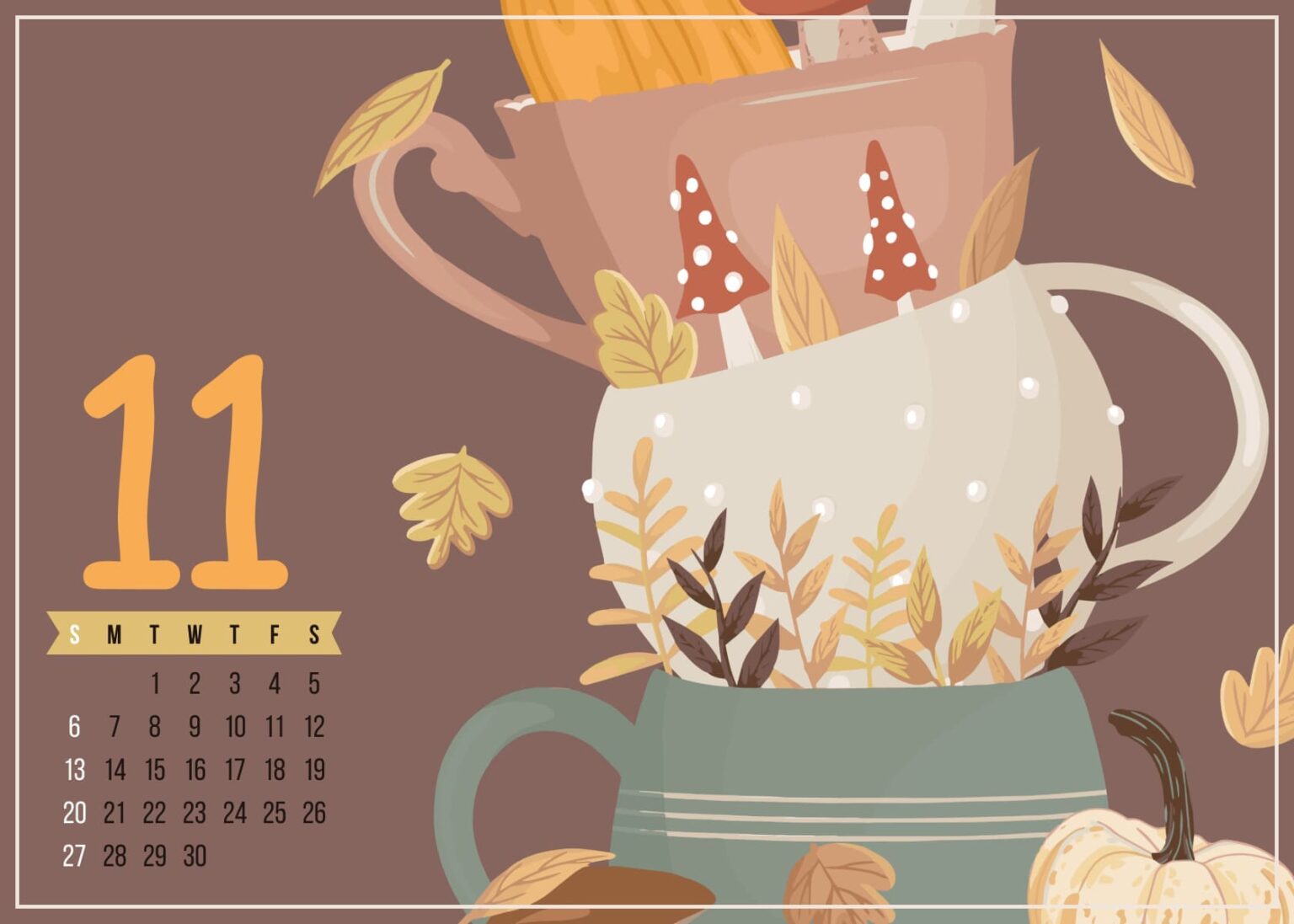 Free Lovely November Calendar – MasterBundles