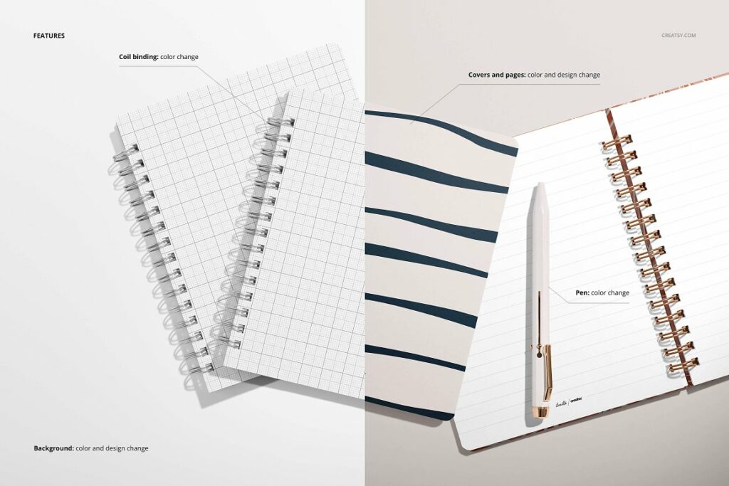 Little Coiled Notebook Mockup Set – MasterBundles