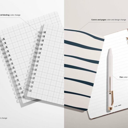 Little Coiled Notebook Mockup Set | MasterBundles