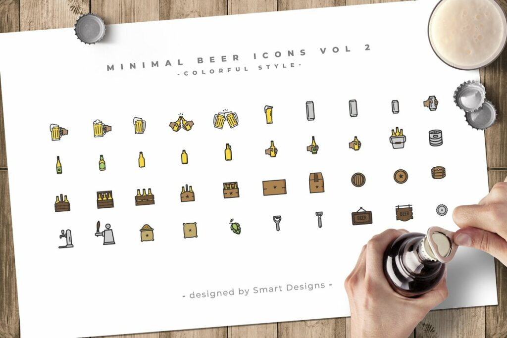 40 Colorful Beer Icons Pack Vol.2 – MasterBundles