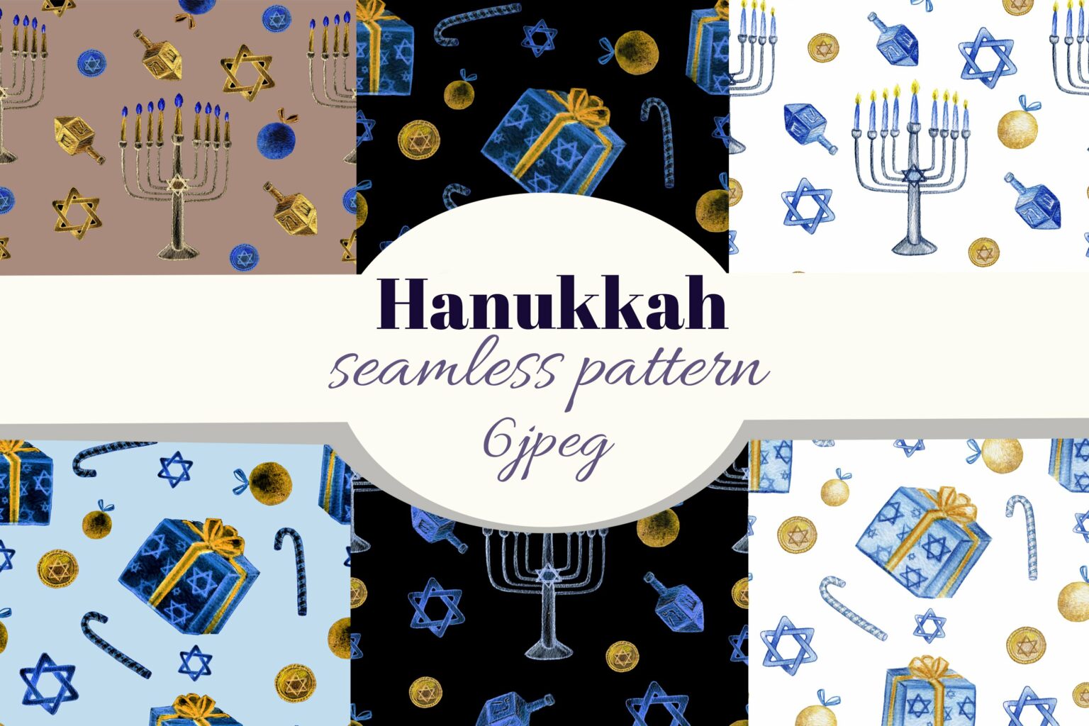 Hanukkah Watercolor Clipart Traditional Jewish Holiday Set – MasterBundles
