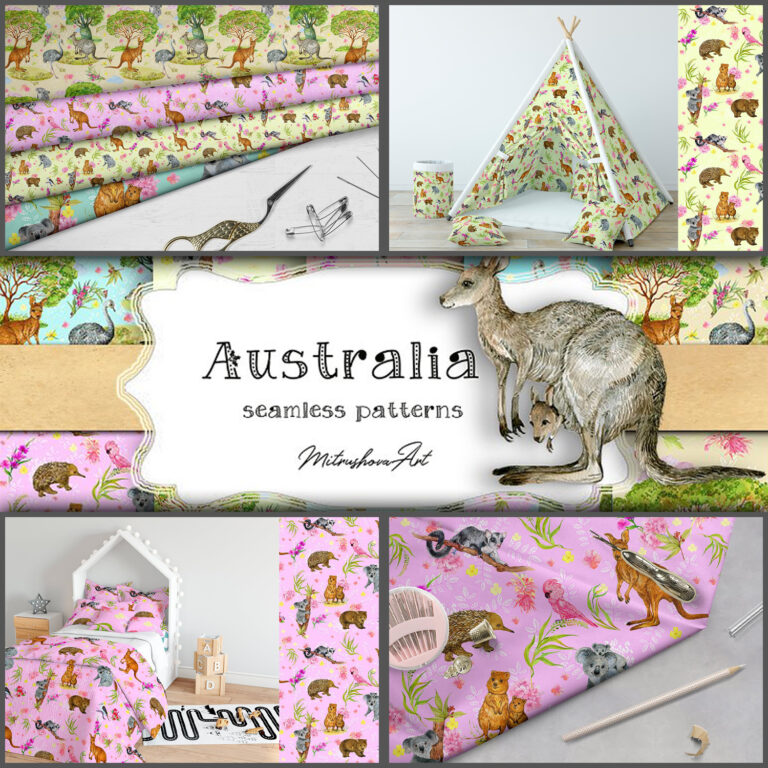 Australia Seamless Patterns – MasterBundles