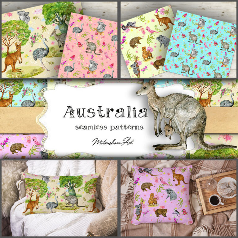Australia Seamless Patterns – MasterBundles