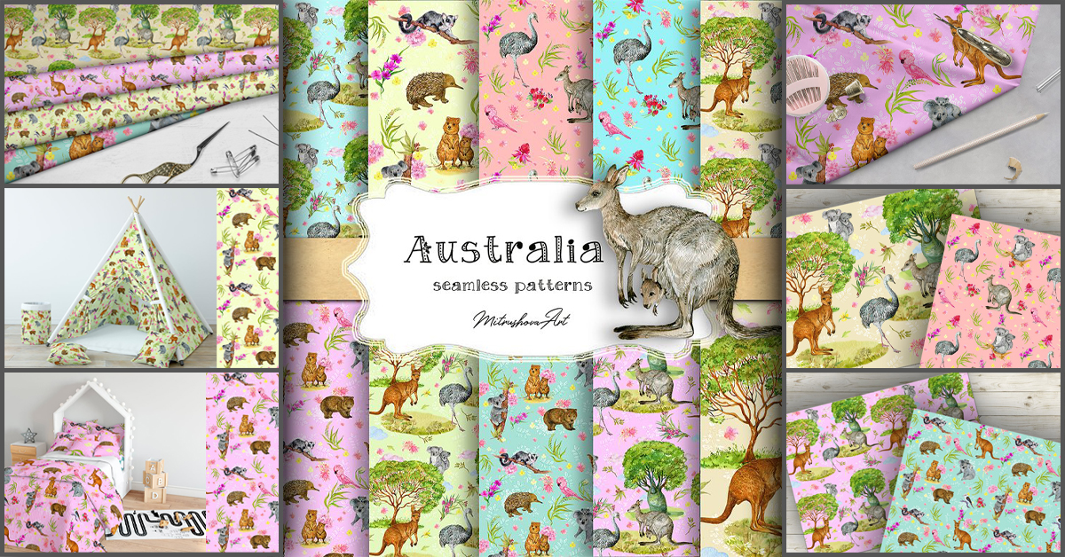 Australia Seamless Patterns – MasterBundles
