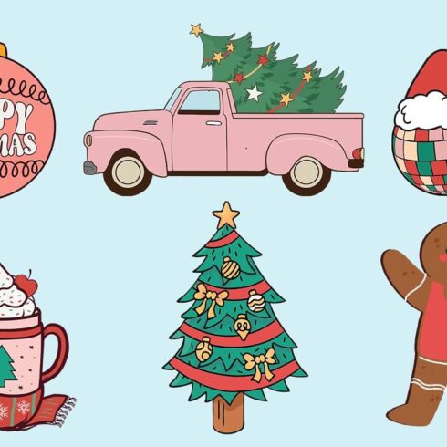 Retro Groovy Hippie Christmas Bundle | Master Bundles