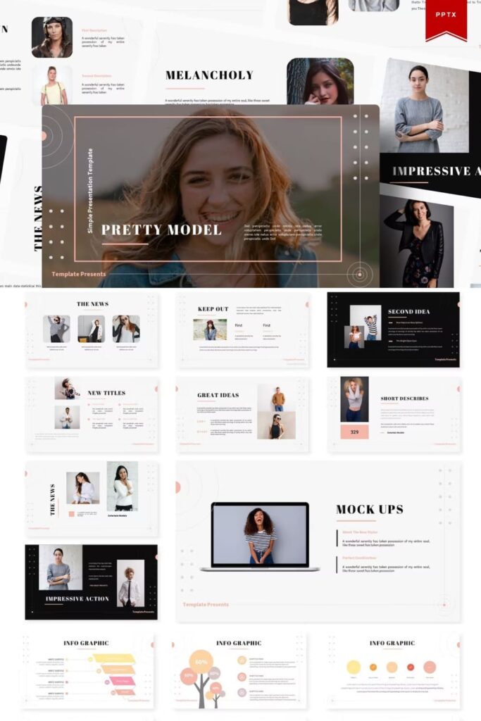 Pretty Model | Powerpoint Template – MasterBundles