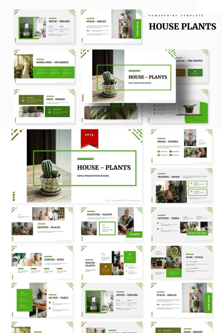 House Plants PowerPoint Template – MasterBundles