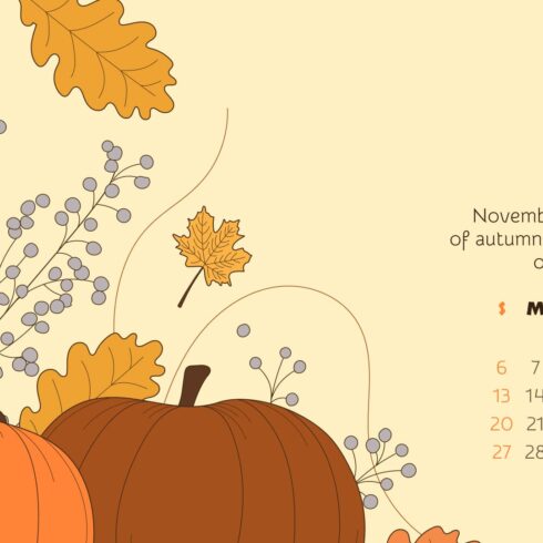 Free Hand Drawn November Calendar | Master Bundles