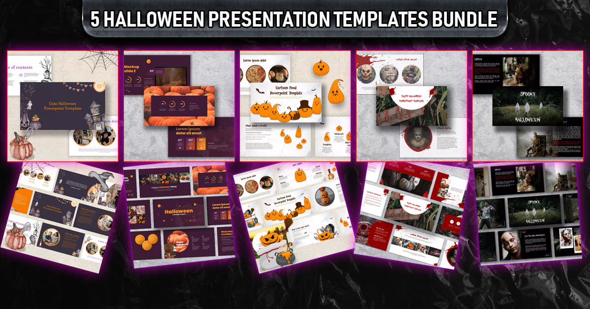 5 Halloween Presentation Templates Bundle – MasterBundles