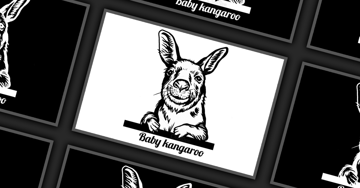 Baby Kangaroo Animal Face Vector – MasterBundles