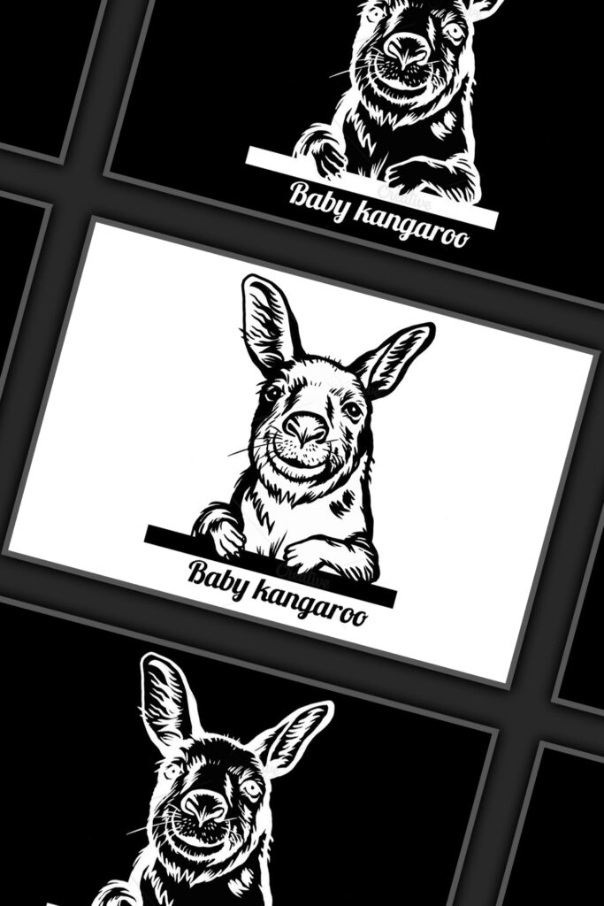Baby Kangaroo Animal Face Vector – MasterBundles