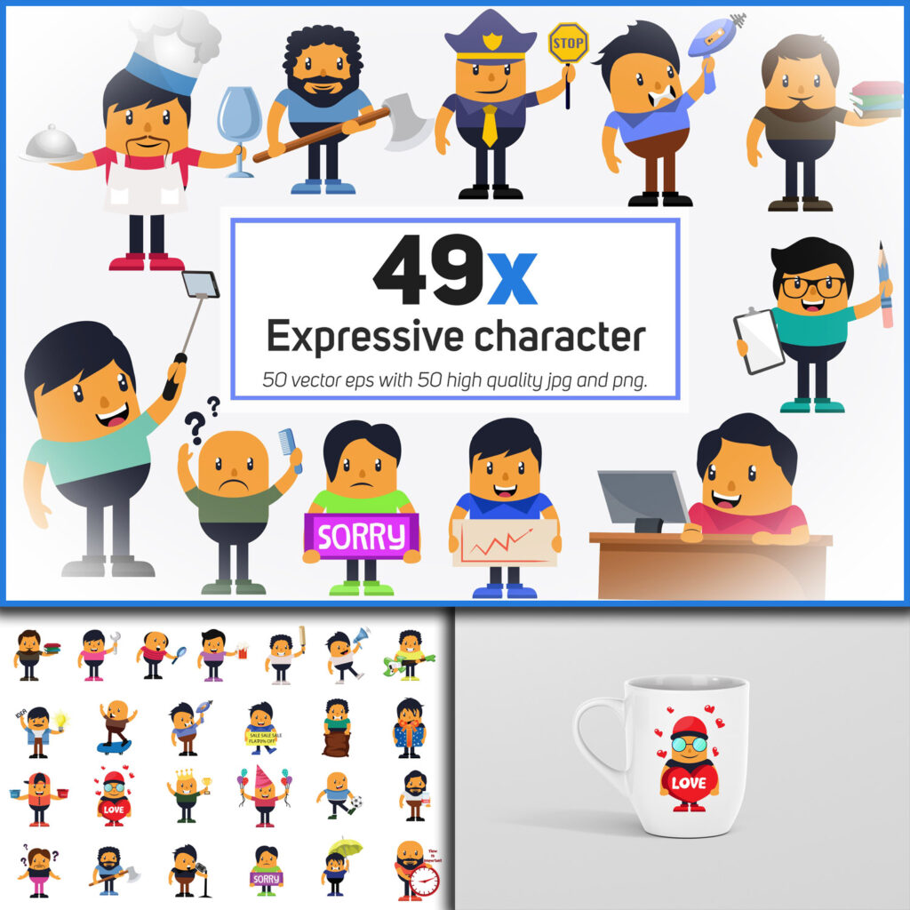 50 Monkey Expression Emoticon Collection Illustration – MasterBundles