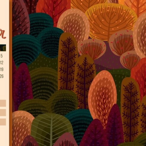 Free November Forest Calendar | Master Bundles