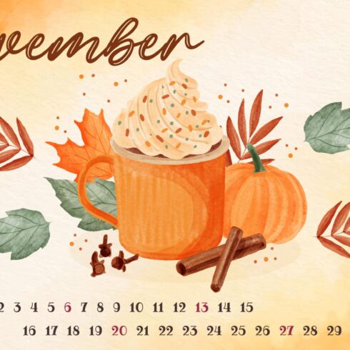 Free November Food Calendar | Master Bundles