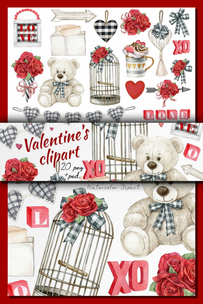 Watercolor Valentines Day Clipart. – MasterBundles