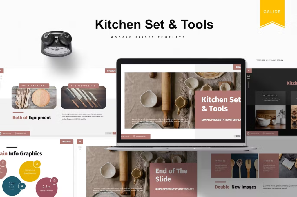 Kitchen Set & Tools Google Slides Template – MasterBundles