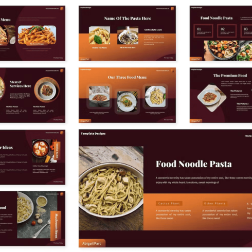 Noodle Pasta Google Slides Template | Master Bundles