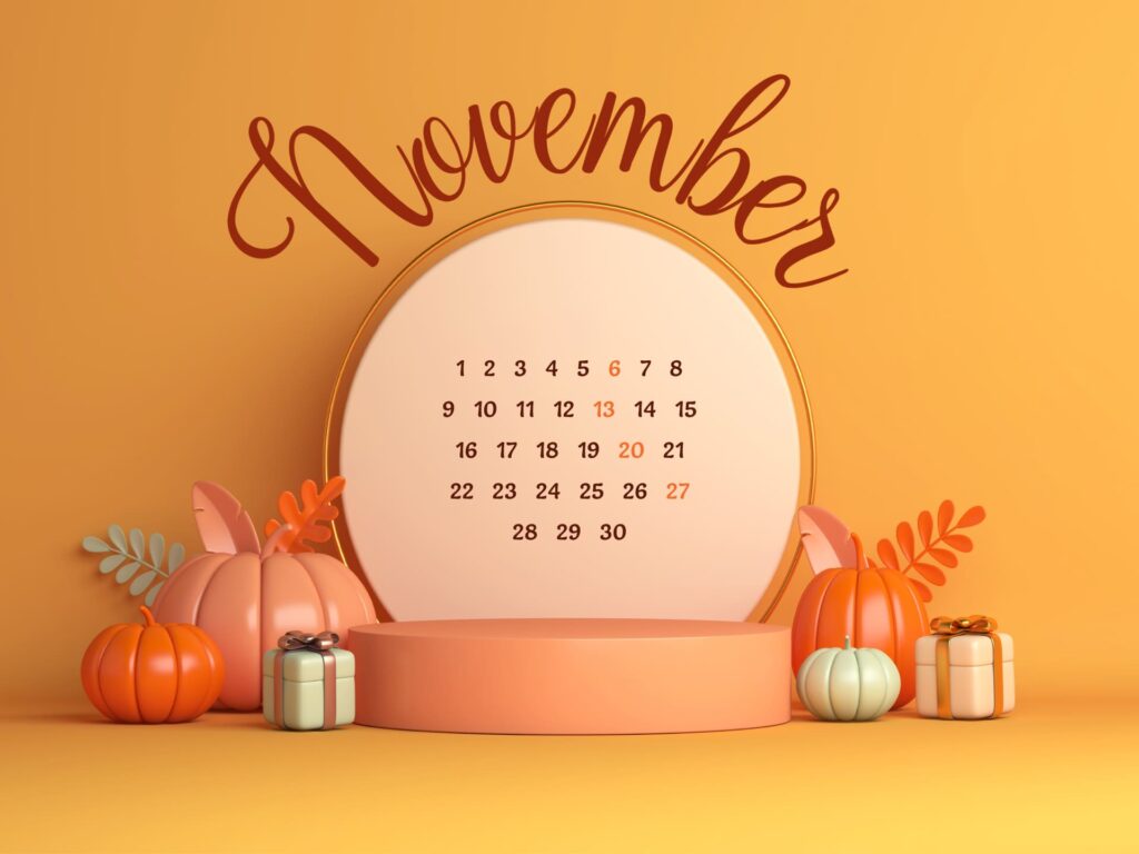 Free Fall November Calendar – MasterBundles