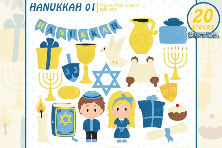 Hanukkah Clipart, Happy Hanukkah Art, Jewish, Star Of David – MasterBundles
