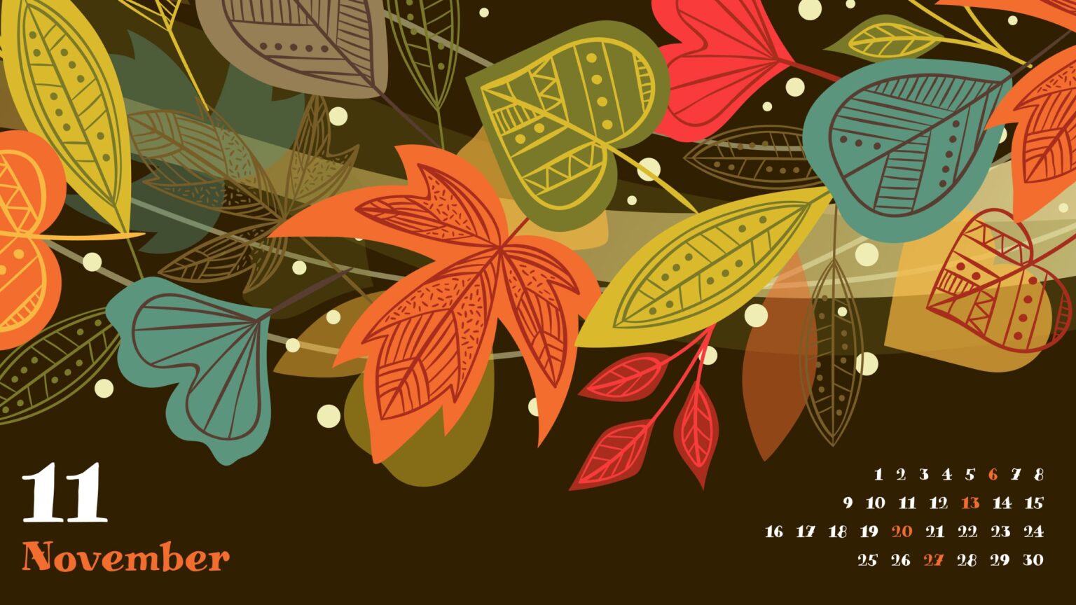 Free Printable November Calendar – MasterBundles