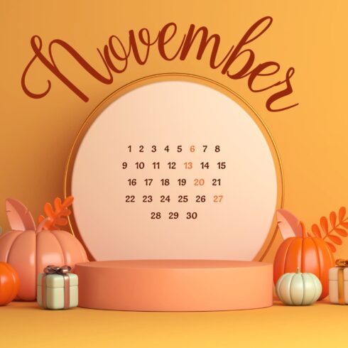 Free Fall November Calendar | Master Bundles
