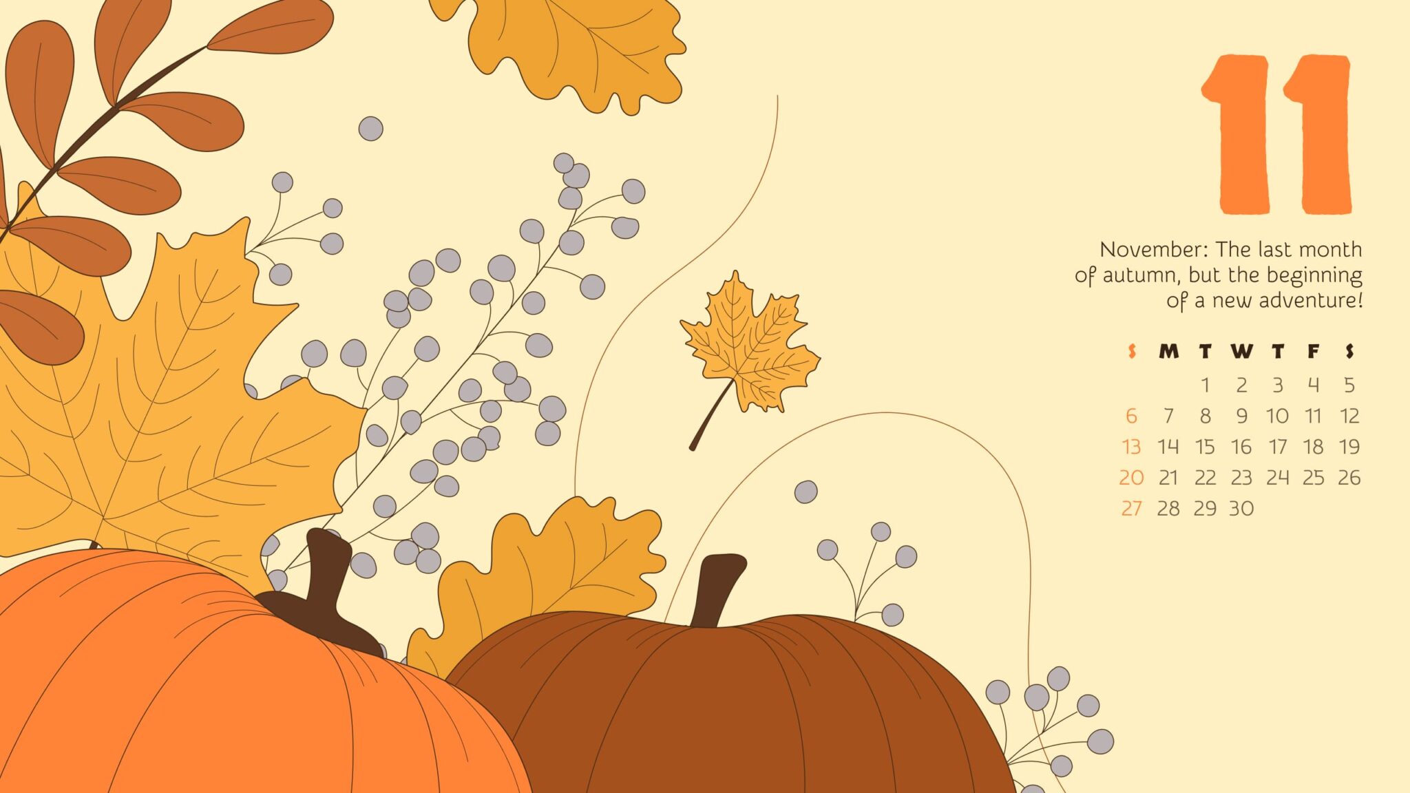 Free Hand Drawn November Calendar – MasterBundles