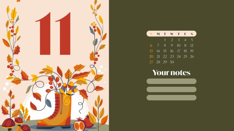 Free Cute November Calendar – MasterBundles