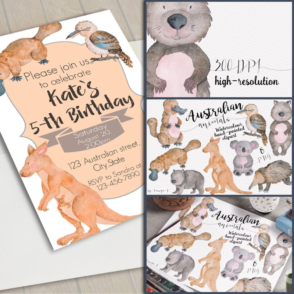 Australian Animals Watercolor Set – MasterBundles