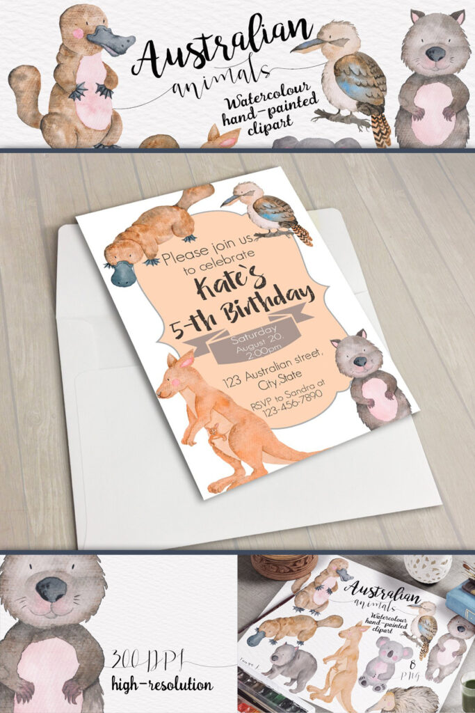 Australian Animals Watercolor Set – MasterBundles