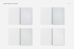 A4 Notebook Mockup Set (Square Holes) | Master Bundles