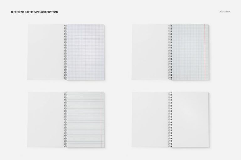 A4 Notebook Mockup Set (Square Holes) – MasterBundles