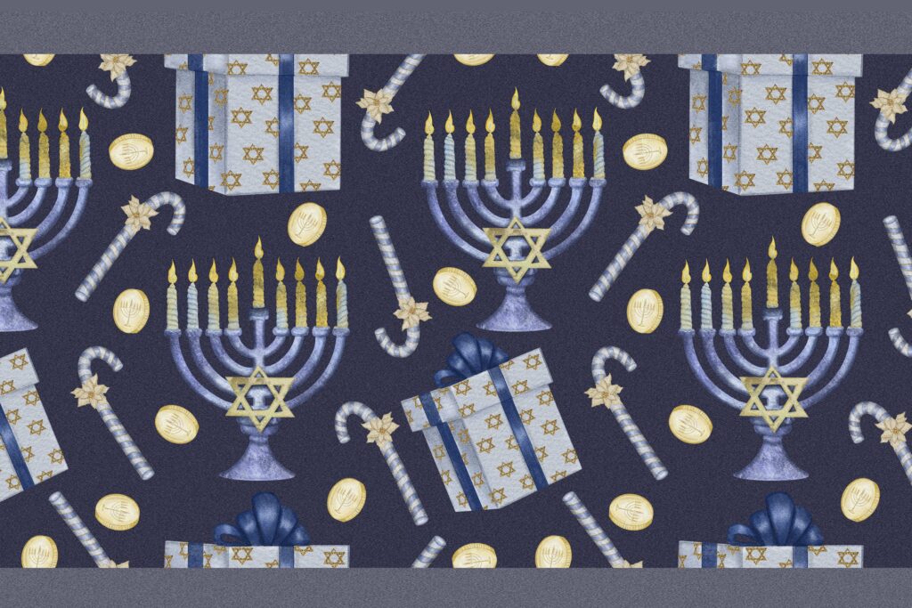 Hanukkah Trendy Seamless Pattern & Digital Paper – MasterBundles